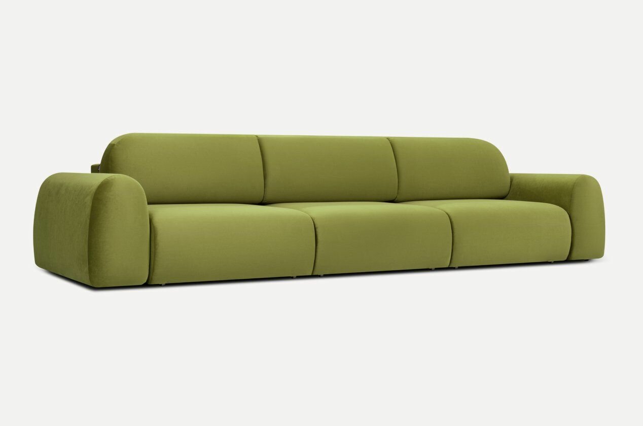 Диван-кровать раскладной Divan.ru Лилт-2 Бархат Оливковый, 370х126х86 см, спальное место 300х159 см