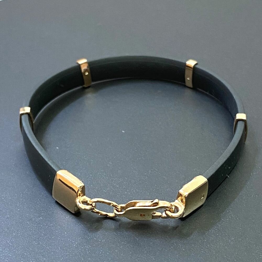 Браслет, красное золото, 585 проба, каучук