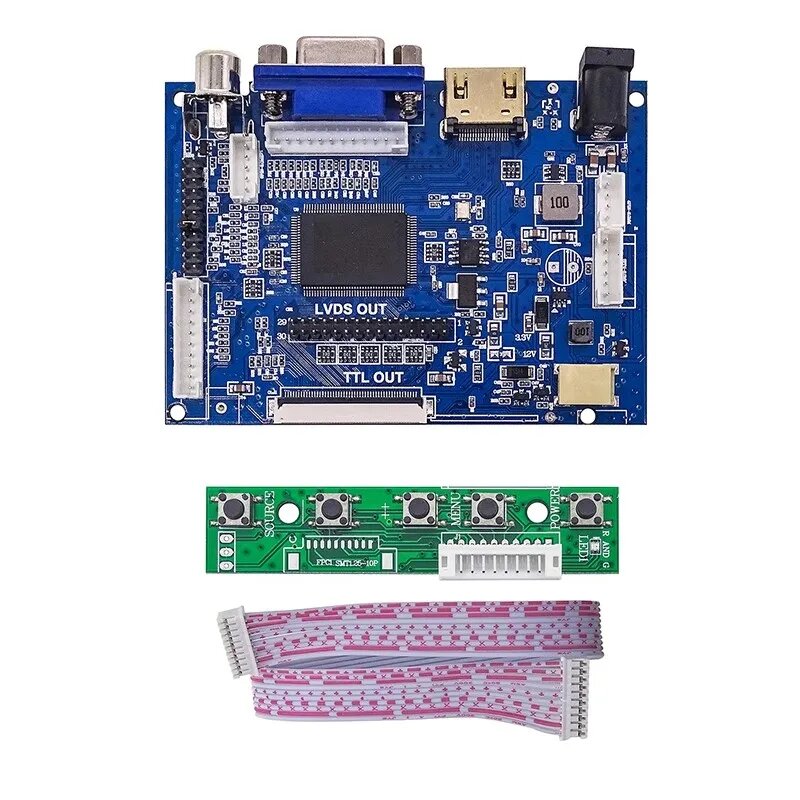 Контроллер дисплея TTL LVDS HDMI VGA 2AV 50PIN для AT070TN90 92 94 board and cable