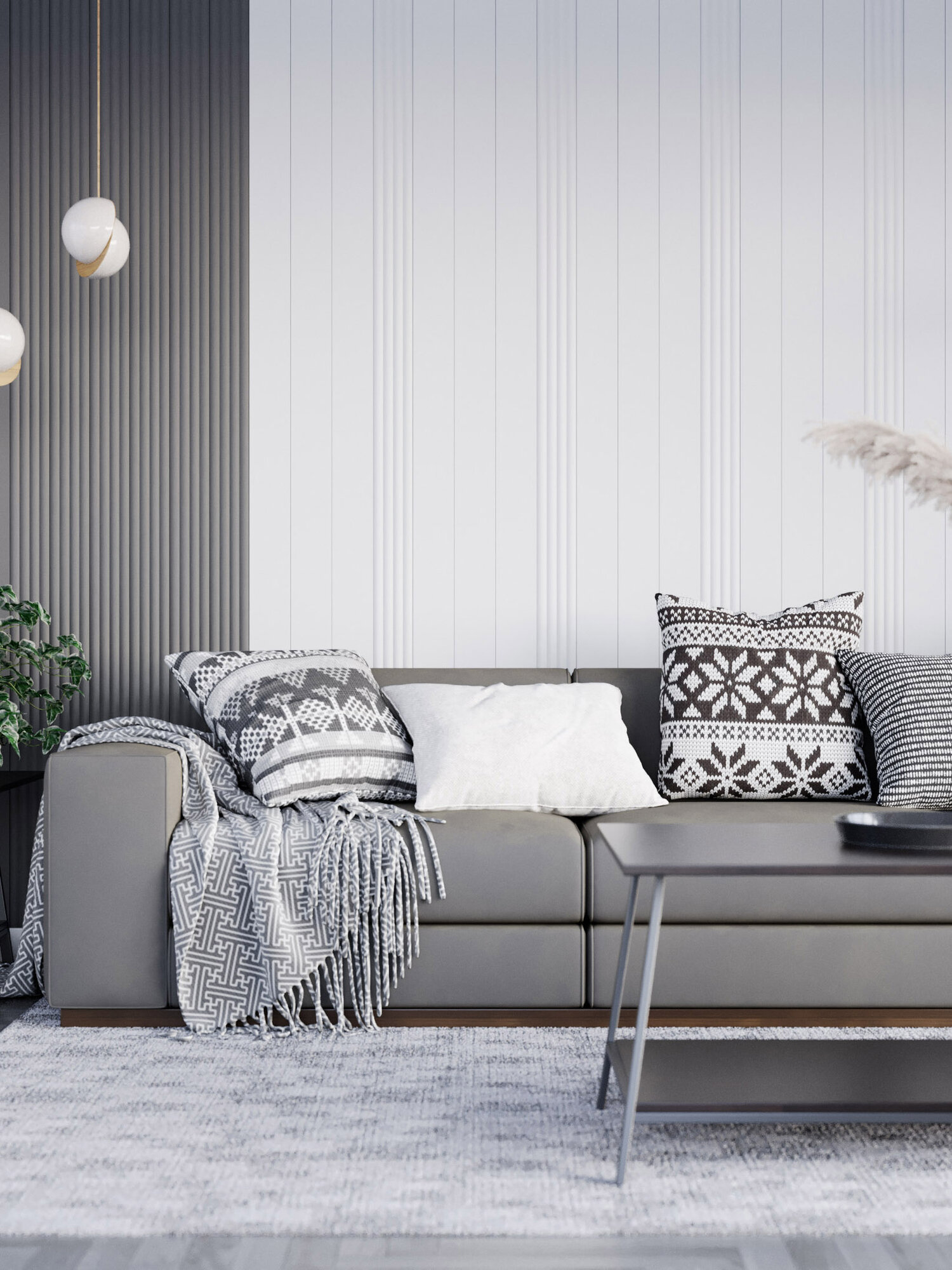 Модульная стеновая панель лайн саваш белый 2800*116*10 мм - 12 шт