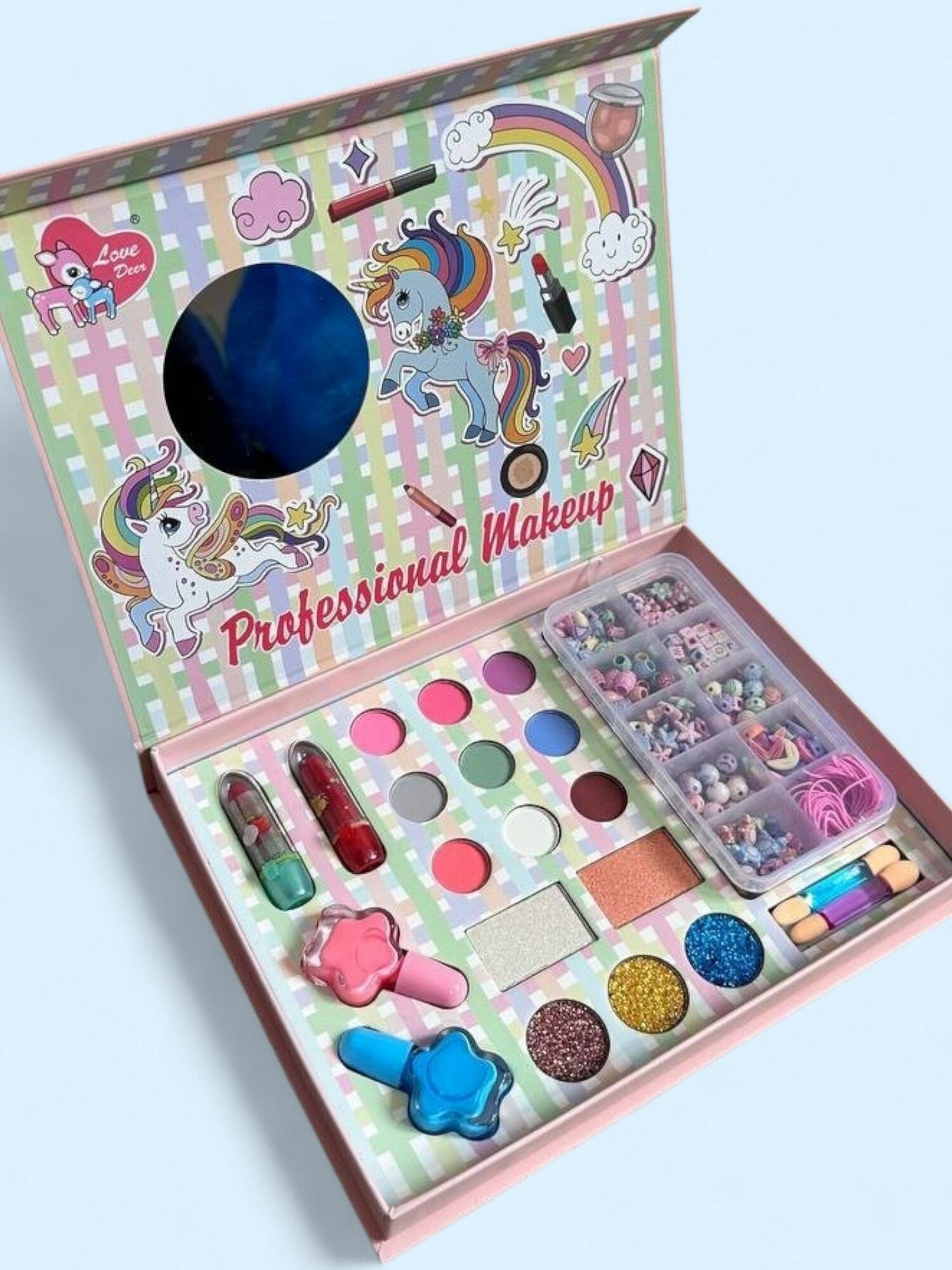 Набор детской косметики Unicorn, для девочек, лак, тени, помада, на водной основе
