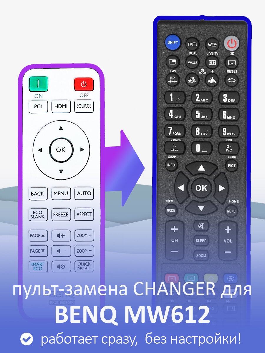 Пульт-замена для BENQ RCX014