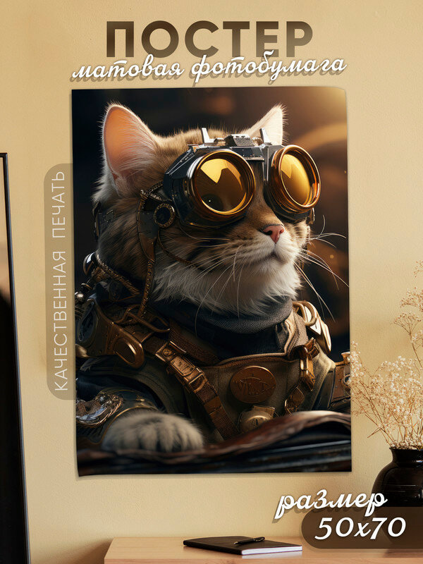 Постер Кот в очках (16) 50х70