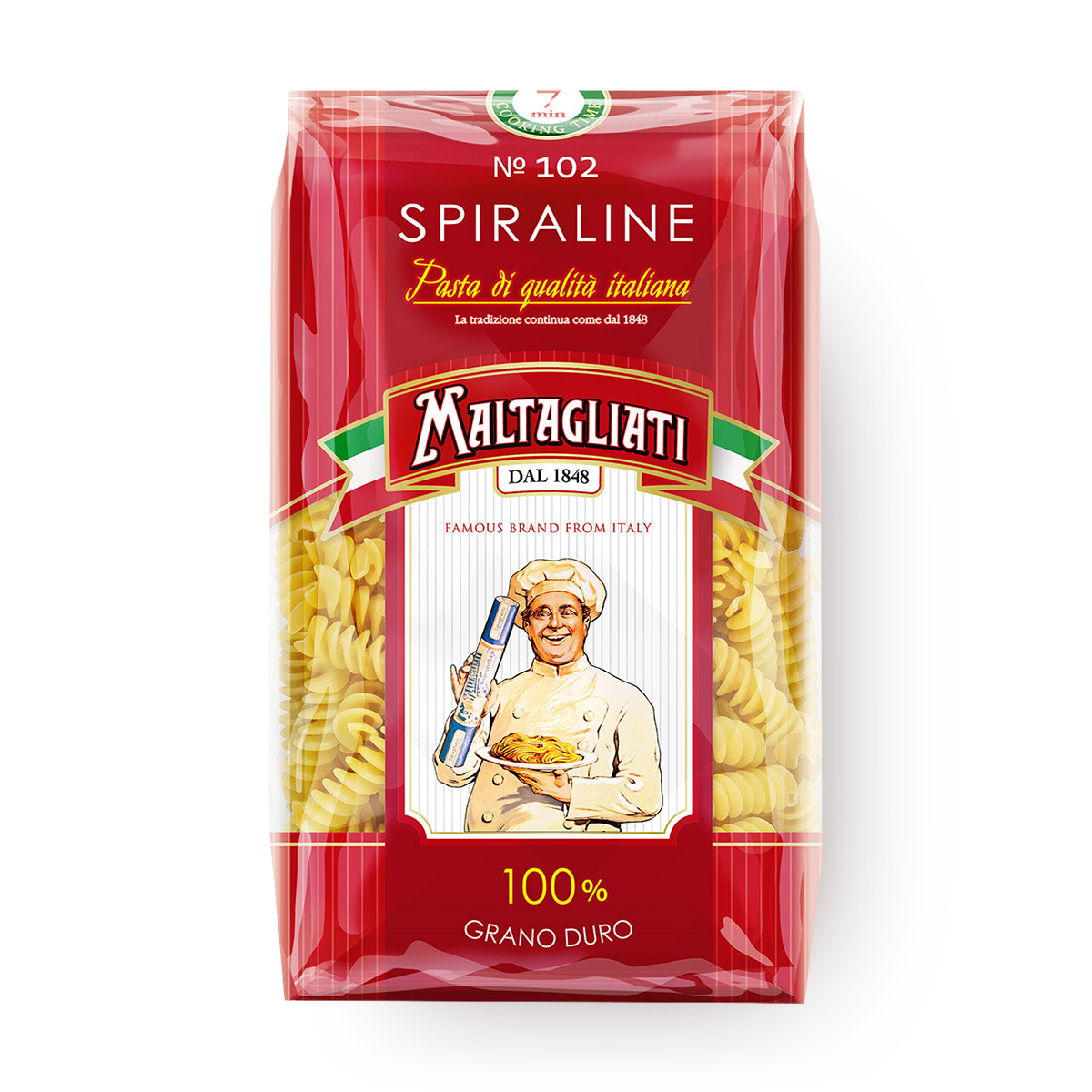 Макароны Maltagliati Spirals №102, из твердых сортов, без глютена, 450 г