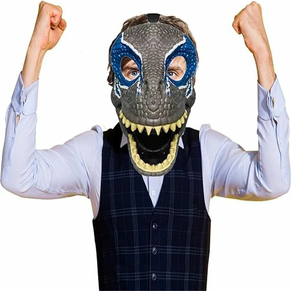 Маска раптора динозавра с подвижной челюстью основа для фурсьют Маска Картина своими руками