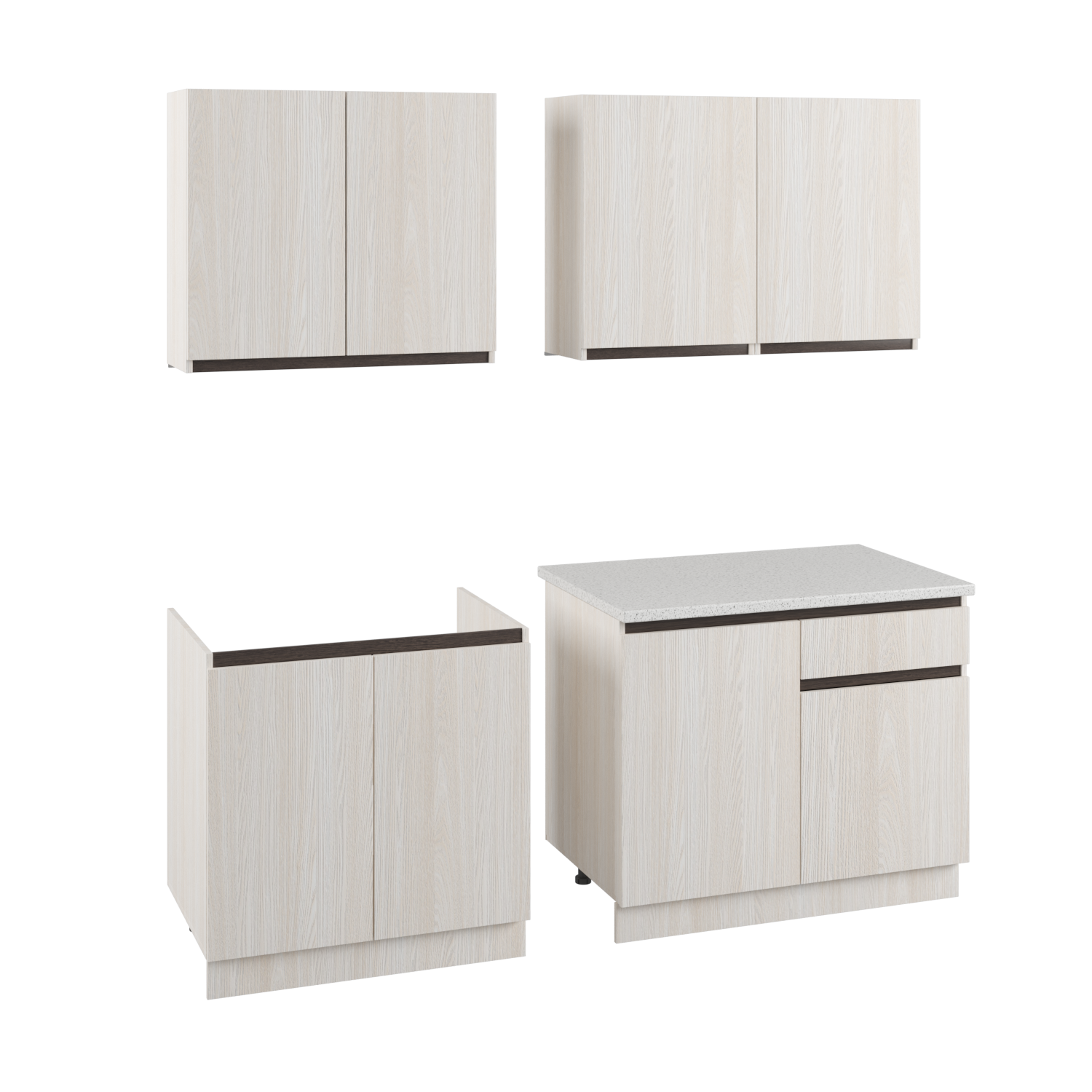 Кухонный гарнитур Стиль 1,8 м, Ясень анкор светлый