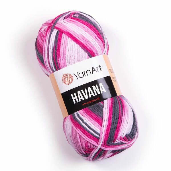 Пряжа YarnArt Havana 2105 (1 моток по 200г/215м) белый/розовый/маренго