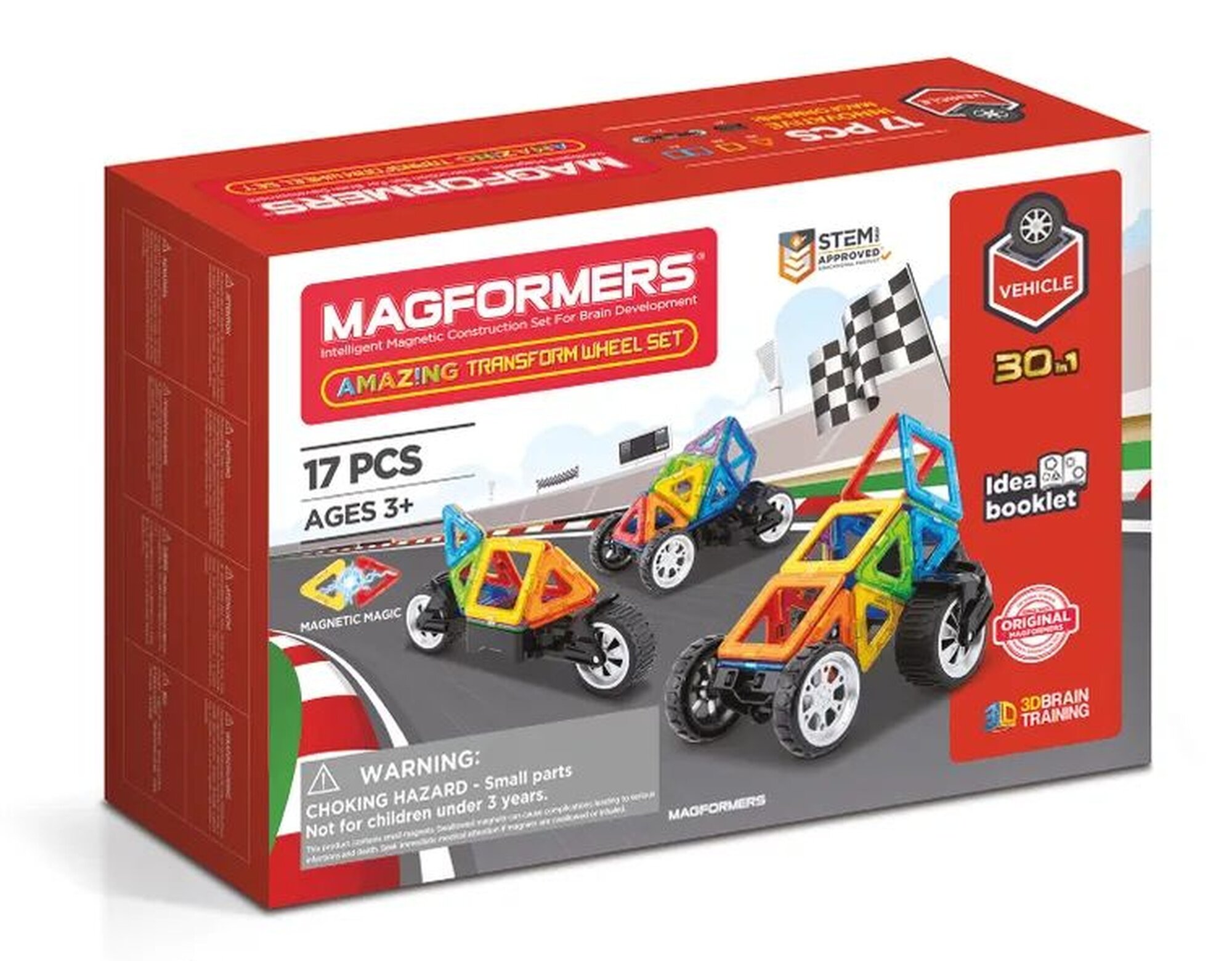 Конструктор Magformers "Amazing Transform Wheel Set", магнитный, 17 деталей, разноцветный