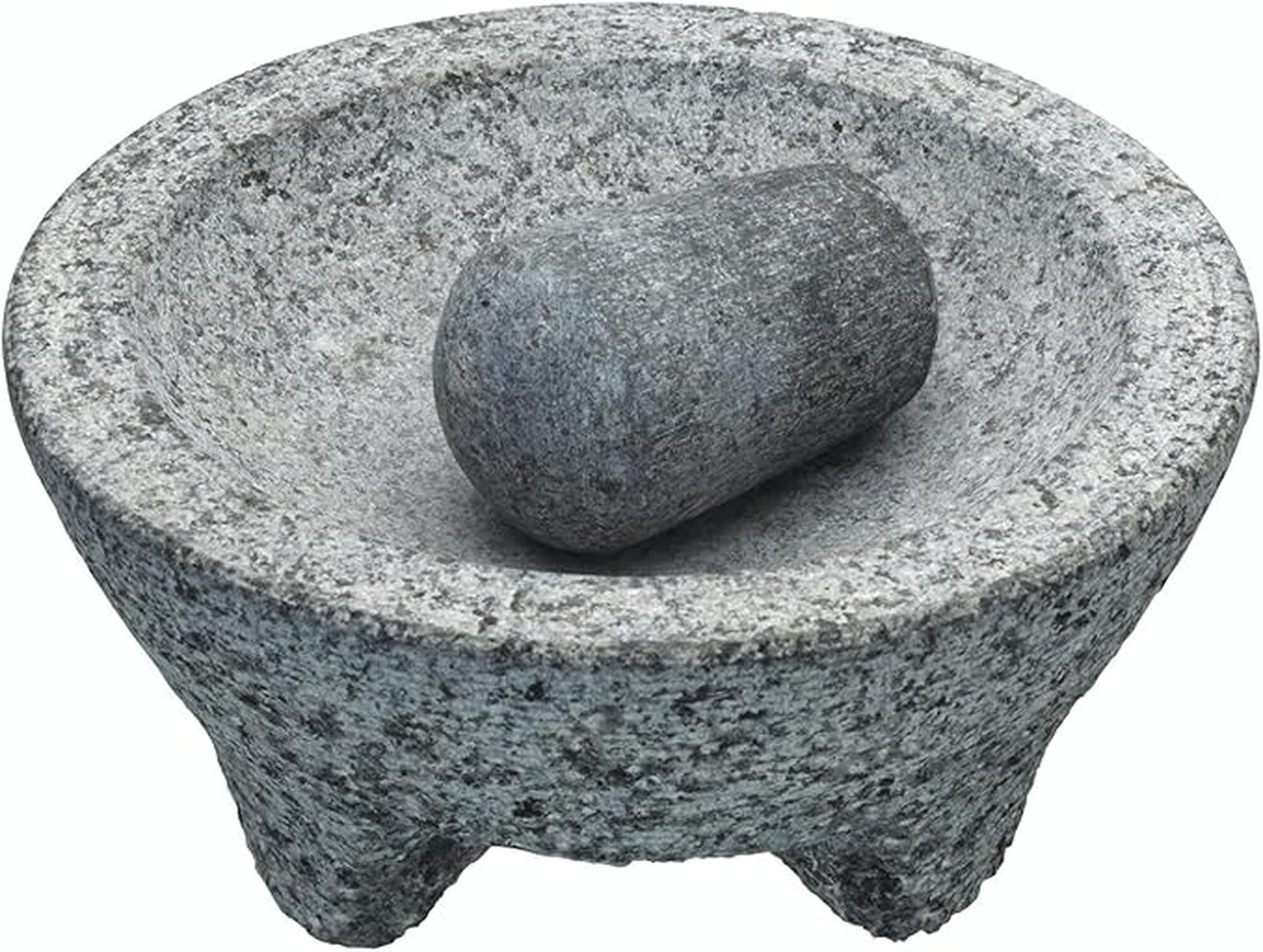 Ступка с пестиком KitchenCraft Mexican из натурального гранита, размер 20 см, цвет серый