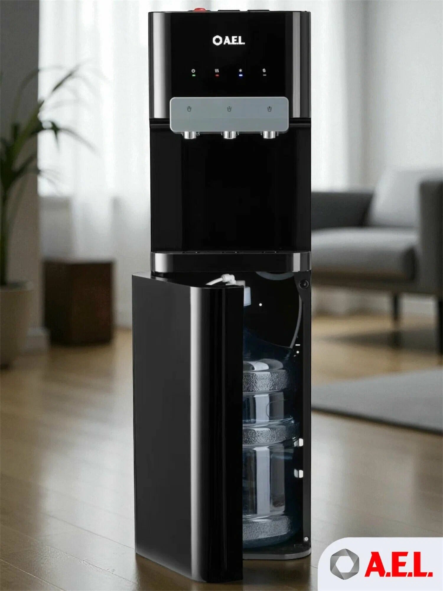 A.E.L. LD-827a black. Гарантия 12мес. Кулер для воды с нижней загрузкой.