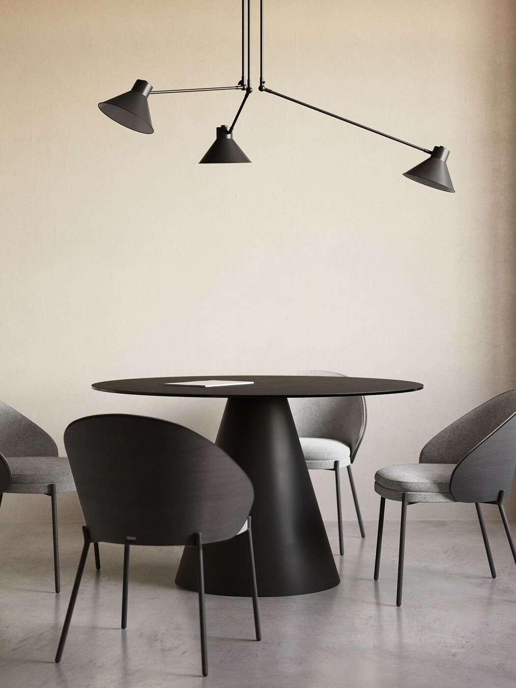 Светильник подвесной La Forma Odine, металлический, 3 лампочки, черный, матовый