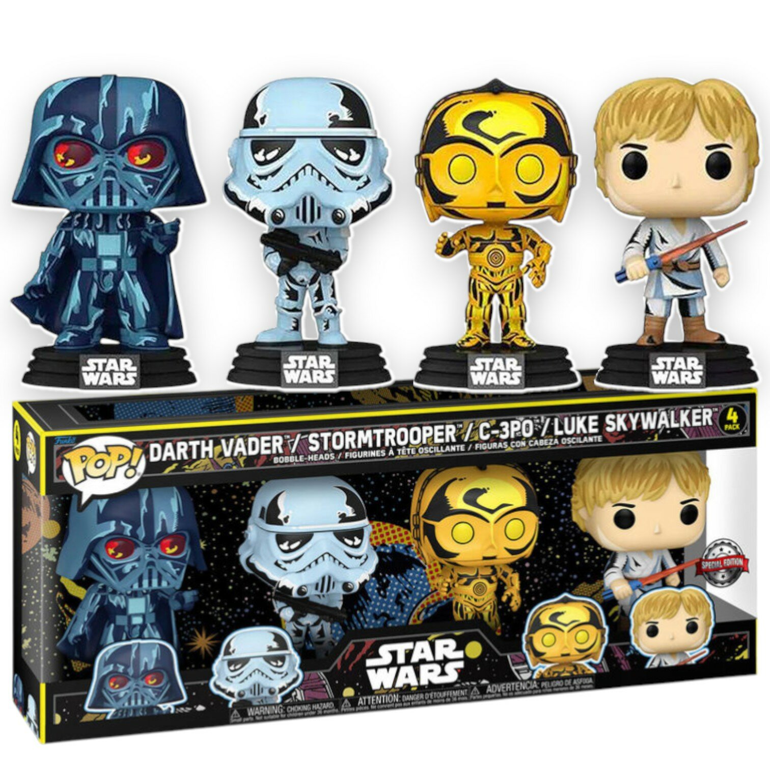 Набор фигурок "Звездные Войны" Эксклюзив 4 штуки от Funko POP! коллекционный
