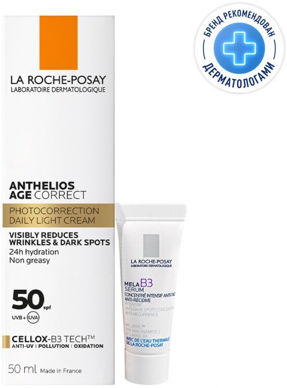 Набор LA ROCHE-POSAY ANTHELIOS Age Correct, SPF50, MELA B3, SPF30