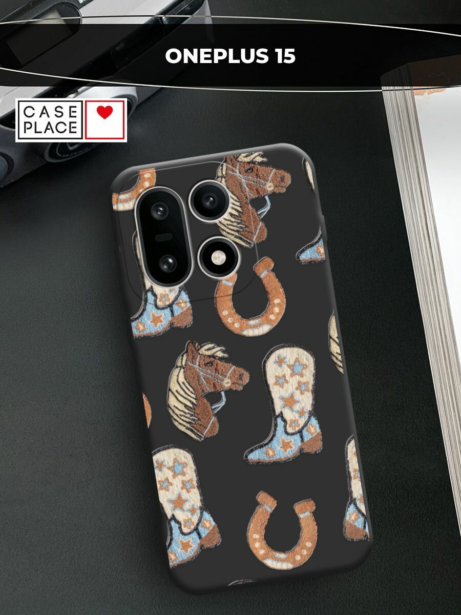 Чехол на OnePlus 15 / Ван Плас 15 с принтом Конь, подкова и сапог 2
