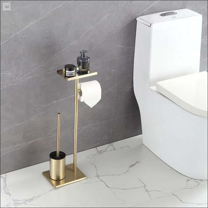 Boheme Напольная туалетная стойка с ершиком Gold Collection, 1 шт. Золотистый цвет, высота 72 см
