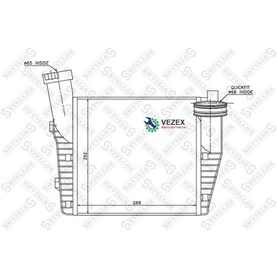 STELLOX 1040083SX интеркулер! левый\ VW Touareg 3.0TDi 04>
