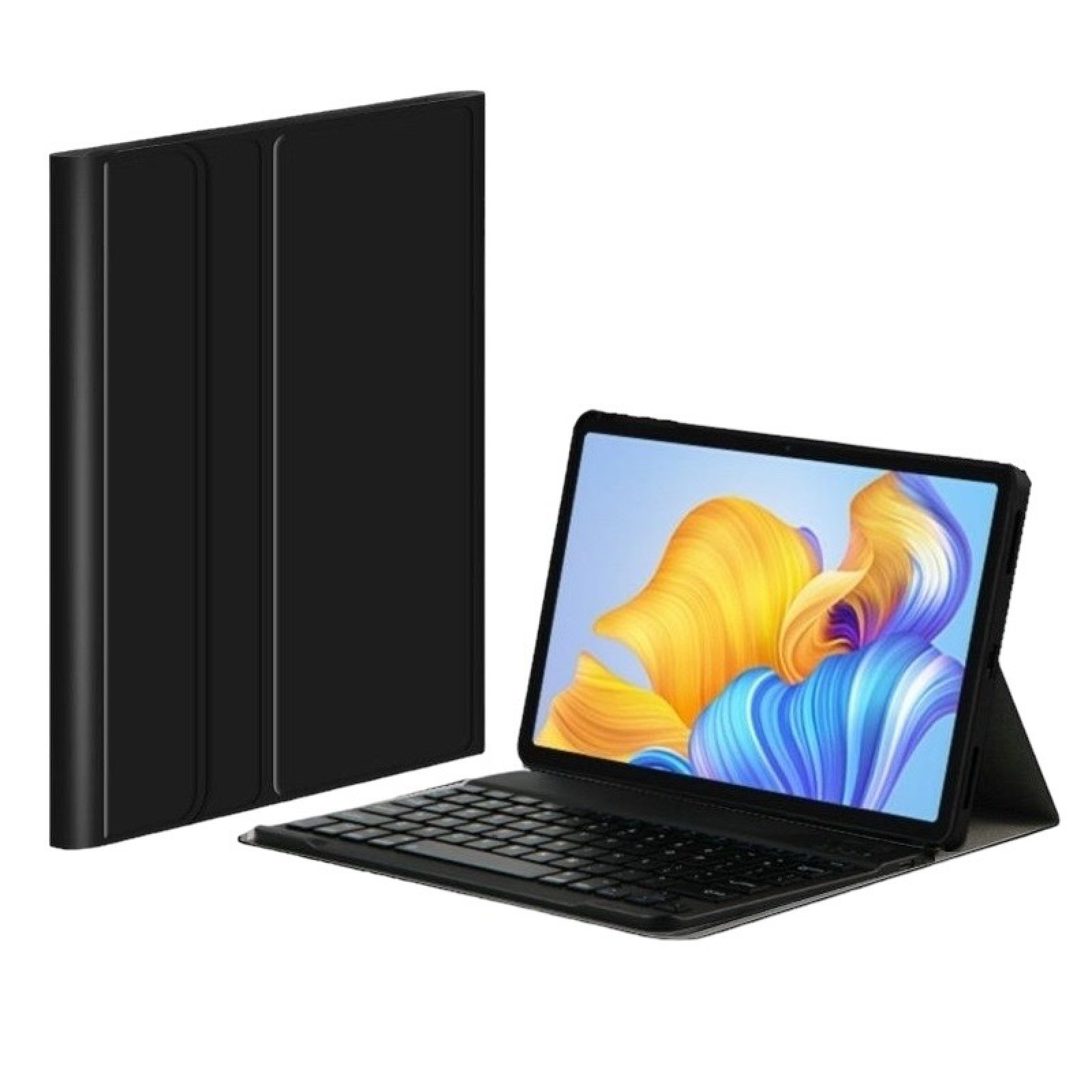 Чехол-клавиатура MyPads для Honor Pad 8 12 съемная Bluetooth клавиатура с русскими буквами черный кожаный
