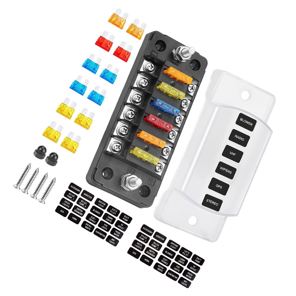 6-Ходовой Блок Предохранителей со Светодиодным индикатором Корпус, устойчивый к Высоким Температурам, Блок Предохранителей для тяжелых условий эксплуатации в Автомобильных Мотоциклетных Цепях