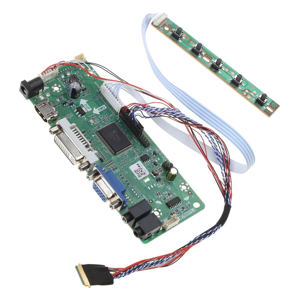 Плата контроллера LCD HDMI-совместимый DVI VGA Аудио Драйвер Модуля ПК DIY Kit 5 для Ключевого Управления со Светодиодным индикатором 12V/2A-