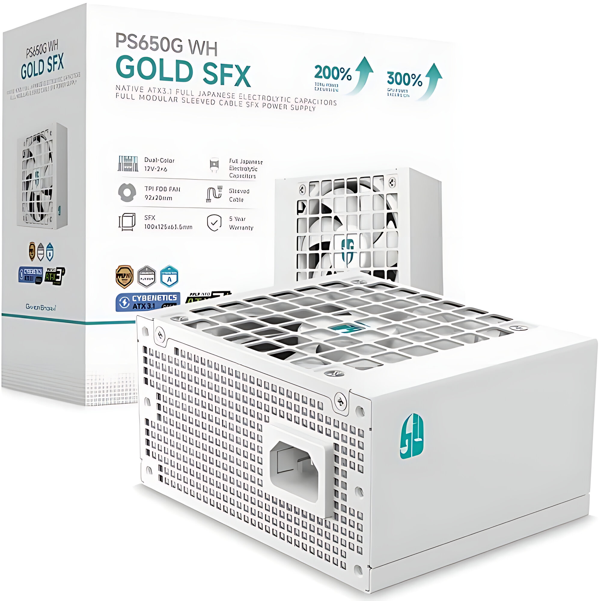 Блок питания Deepcool 650W GAMERSTORM PS650G WH (модульный, 16 Pin PCIe 5.0, Cybenetics Platinum, PPLP Gold, SFX)