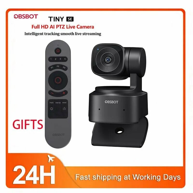 OBSBOT Tiny SE Live Webcam для PC 1080P HD AI Tracking с 1/2.8" сенсором управления жестами AI-Powered PTZ Streaming Camera