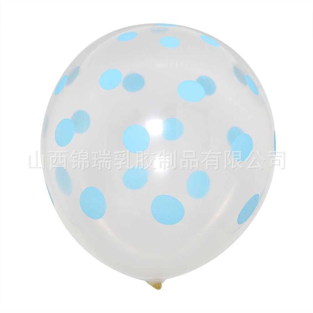 Яркие прозрачные шарики в горошек, из утолщенного латекса, для украшения детских дней рождений, круглой формы с разноцветными точками.