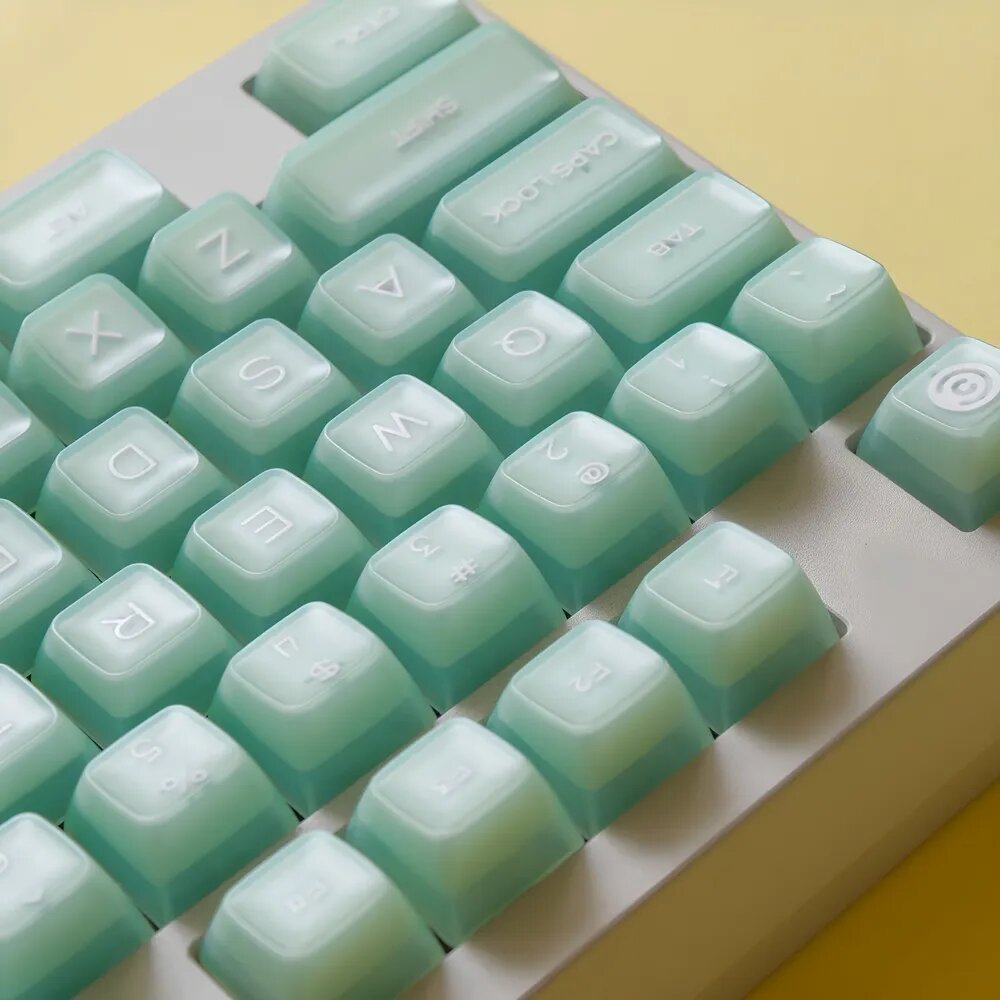 Кейкапы для механической клавиатуры - Джейд, 160 клавиш, двойное литье PBT, RSA профиль