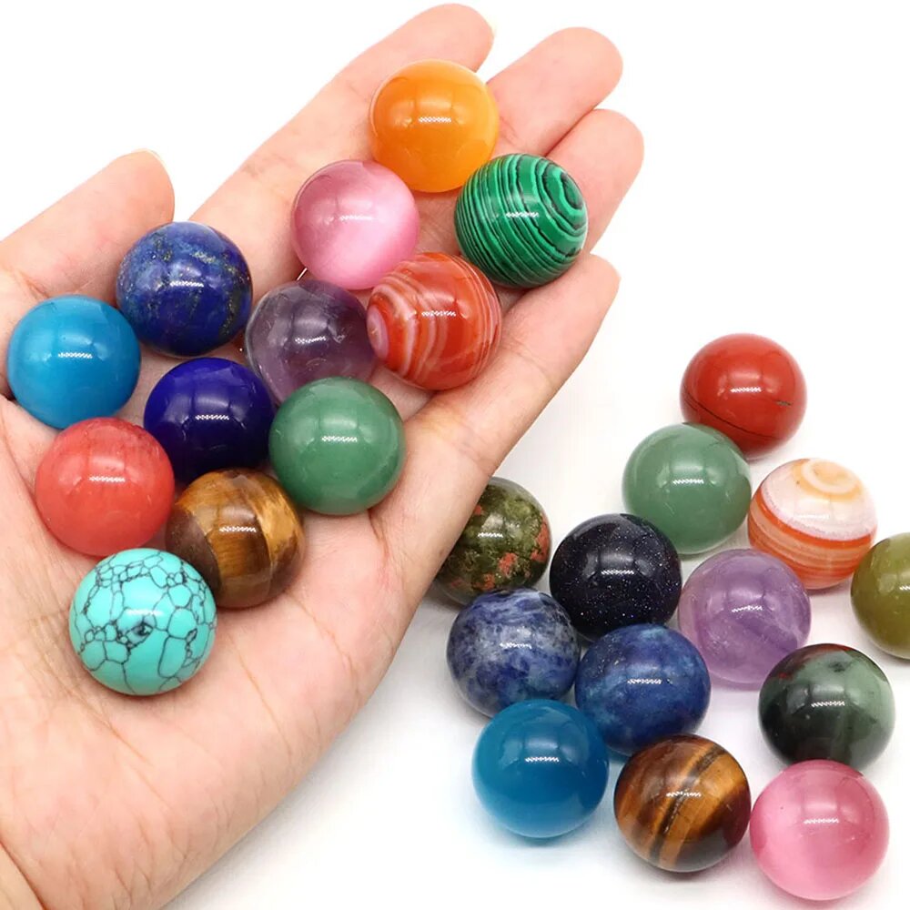 20 мм натуральный камень круглый шар аметист розовый кварц непористая драгоценные камни бусины хрустальная сфера для изготовления ювелирных изделий DIY ожерелье браслет