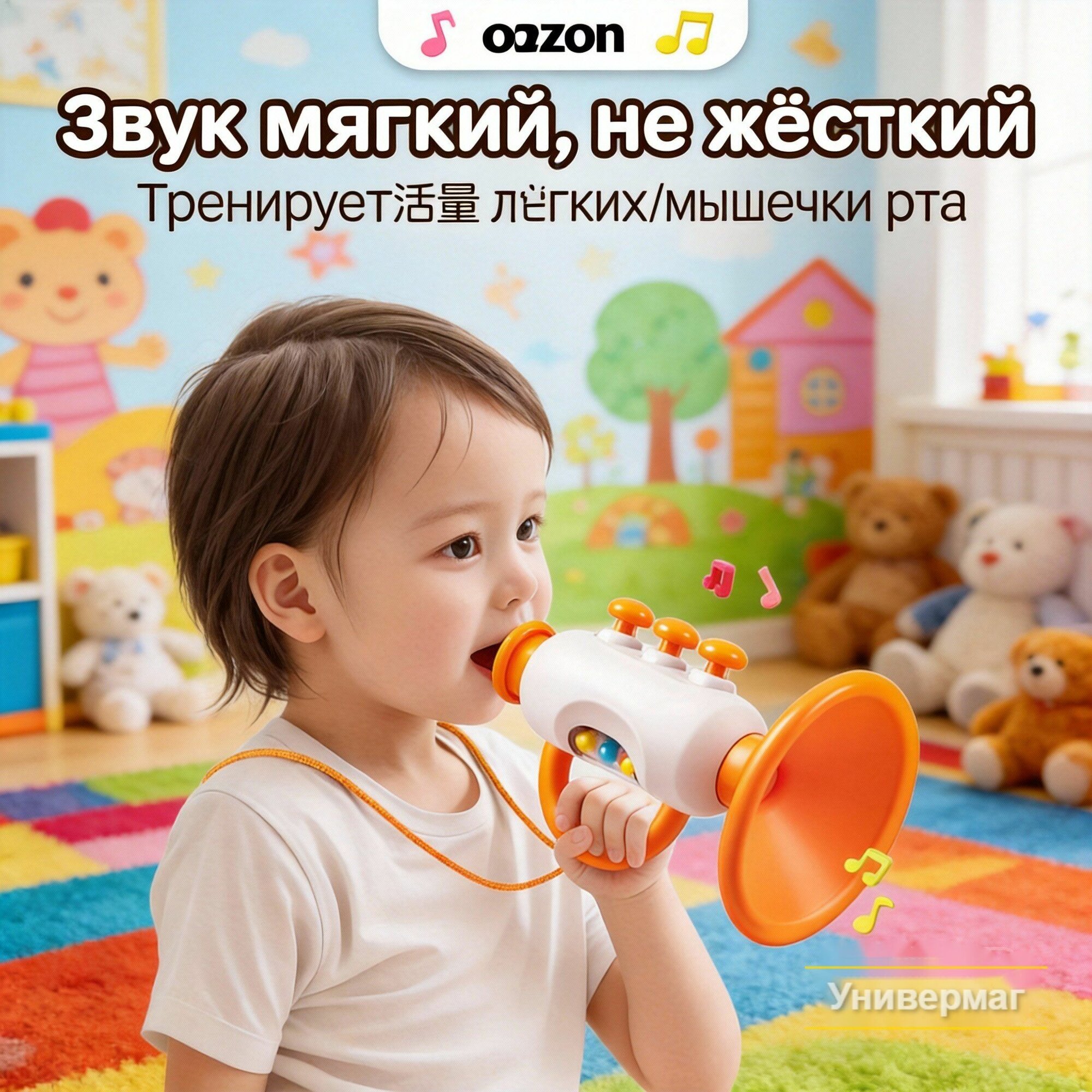 Детская музыкальная дудочка-пищалка: развивающая игрушка для малышей