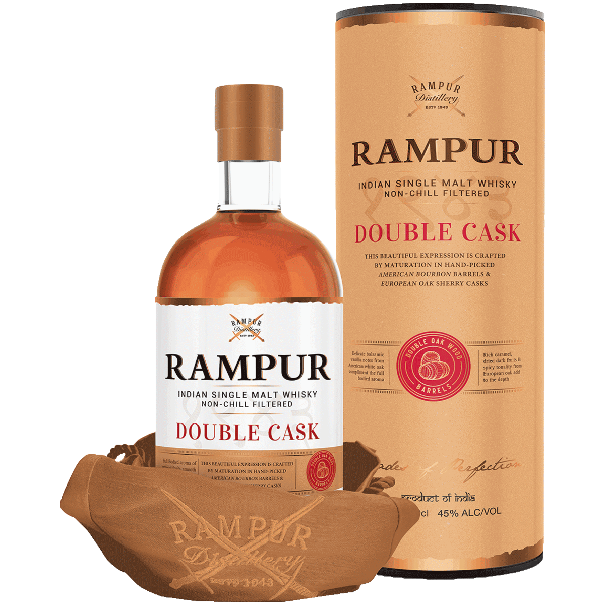 Виски Rampur Double Cask 0,7 л в подарочной упаковке