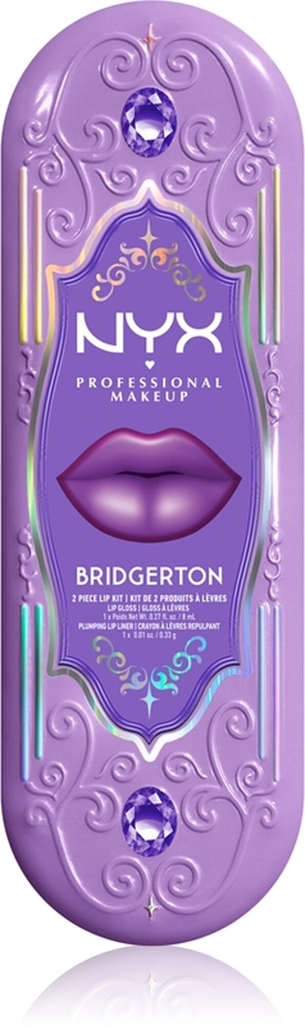 NYX Набор декоративной косметики для губ (блеск и карандаш) Bridgerton Royal Treasures оттенок 02