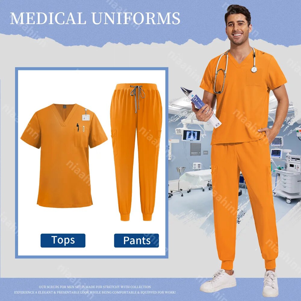 Многоцветные медицинские комплекты NiaaHinn из полиэстера Оранжевый, L, 42167-Mango