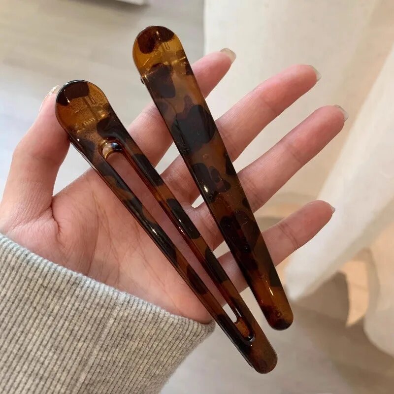 2 шт, большие леопардовые длинные акриловые заколки для волос для женщин, зажим в виде утконоса, заколки для волос с челкой, заколки для волос для девочек, сексуальные аксессуары для волос