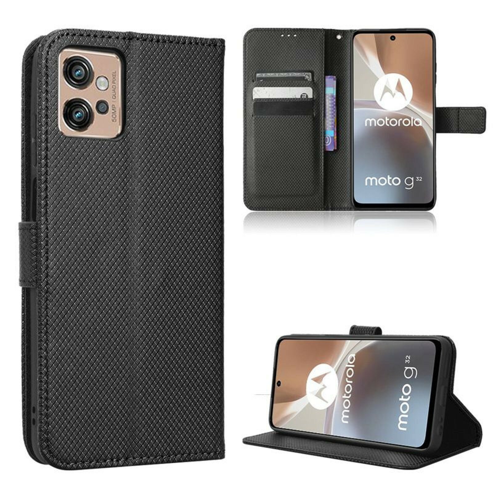 Защитный чехол-книжка MyPads для смартфона Motorola Moto G32 из искусственной кожи с магнитной застежкой