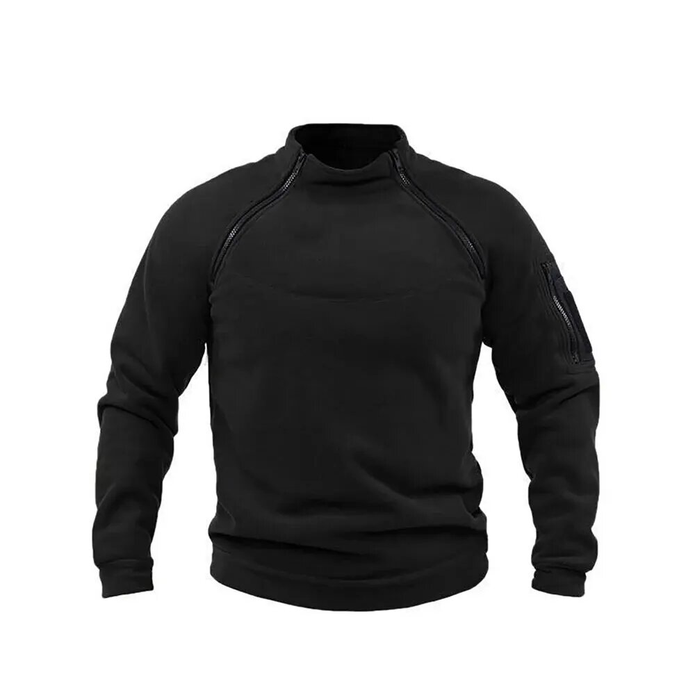 Мужская Тактическая Флисовая Куртка На Молнии, Теплая, Ветрозащитная, Для Активного Отдыха, M, Black