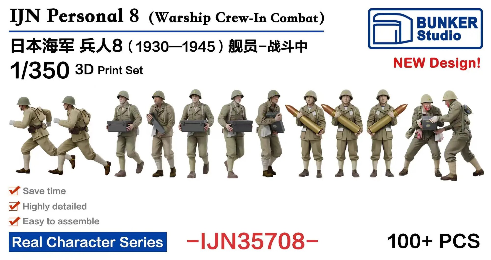IJN Военно-морской экипаж в бою 1/350, 100+ деталей