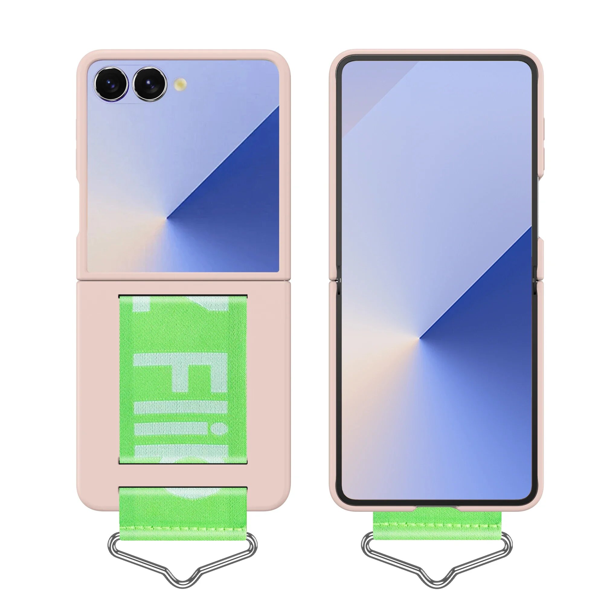 Чехол Для Телефона Samsung ZFlip7 С Кольцом И Ремешком На Запястье Galaxy Z Flip6, Розовый, Pink
