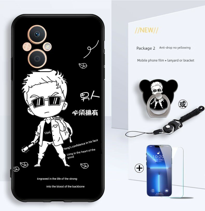 Чехол для OPPO A96 с принтом Сильный мужчина с закаленным стеклом для смартфона A96