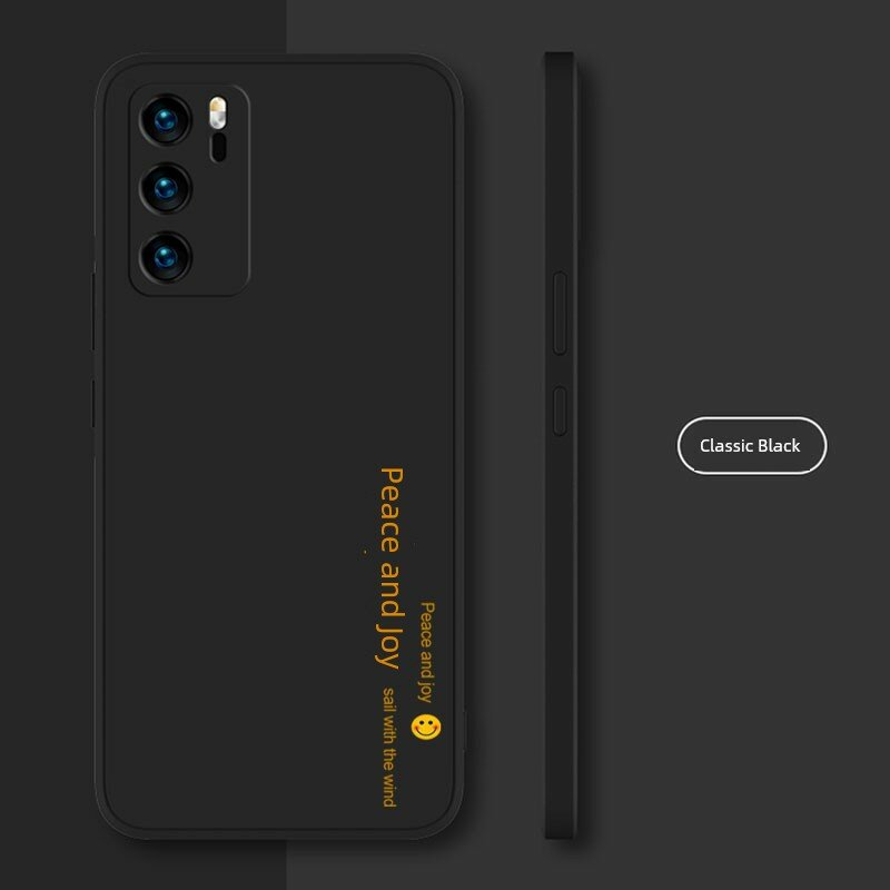 Huawei P40 Pro Классический Черный Одиночный Чехол с Браслетом и Защитным Стеклом