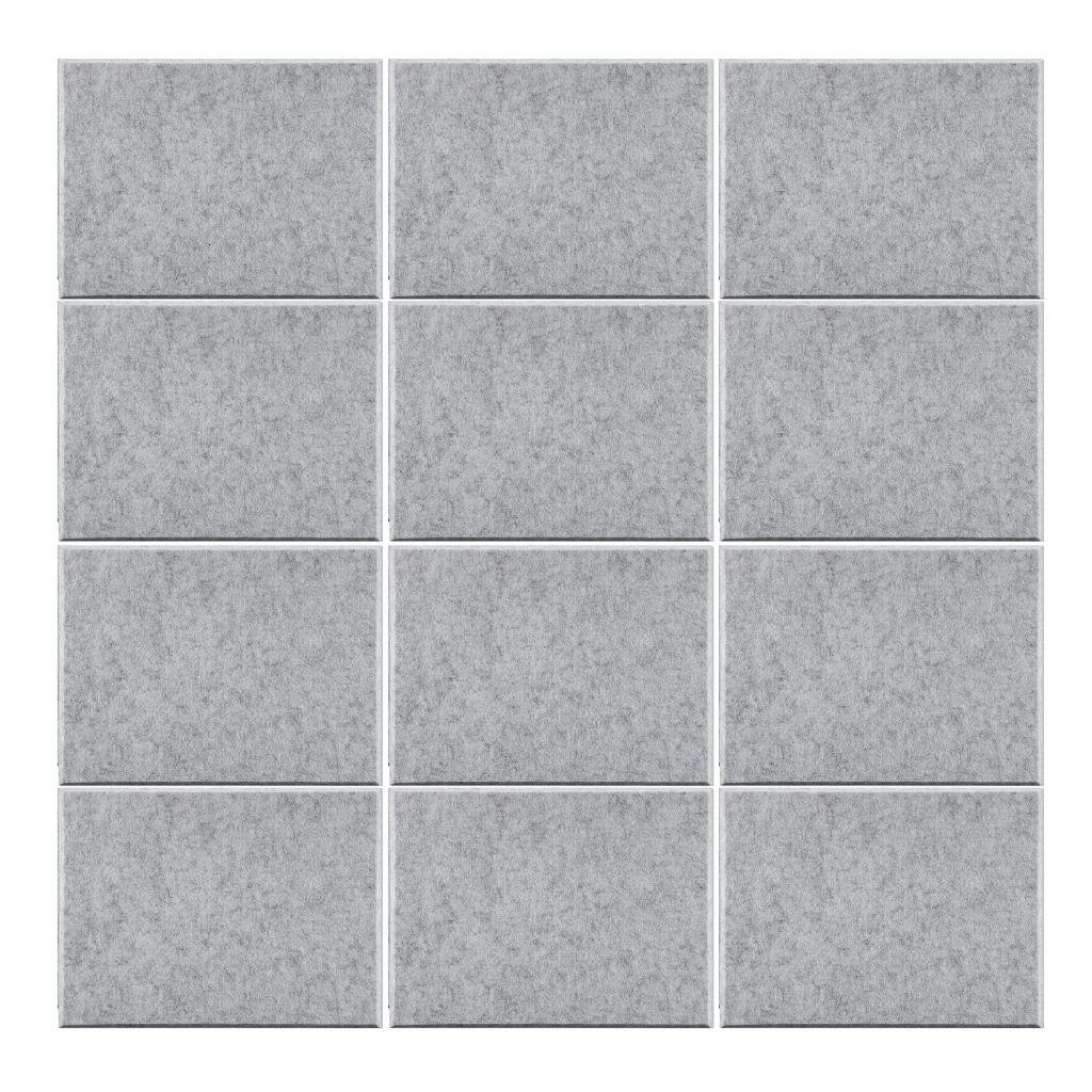 Акустические панели для стен, 12 шт, серебристо - серый