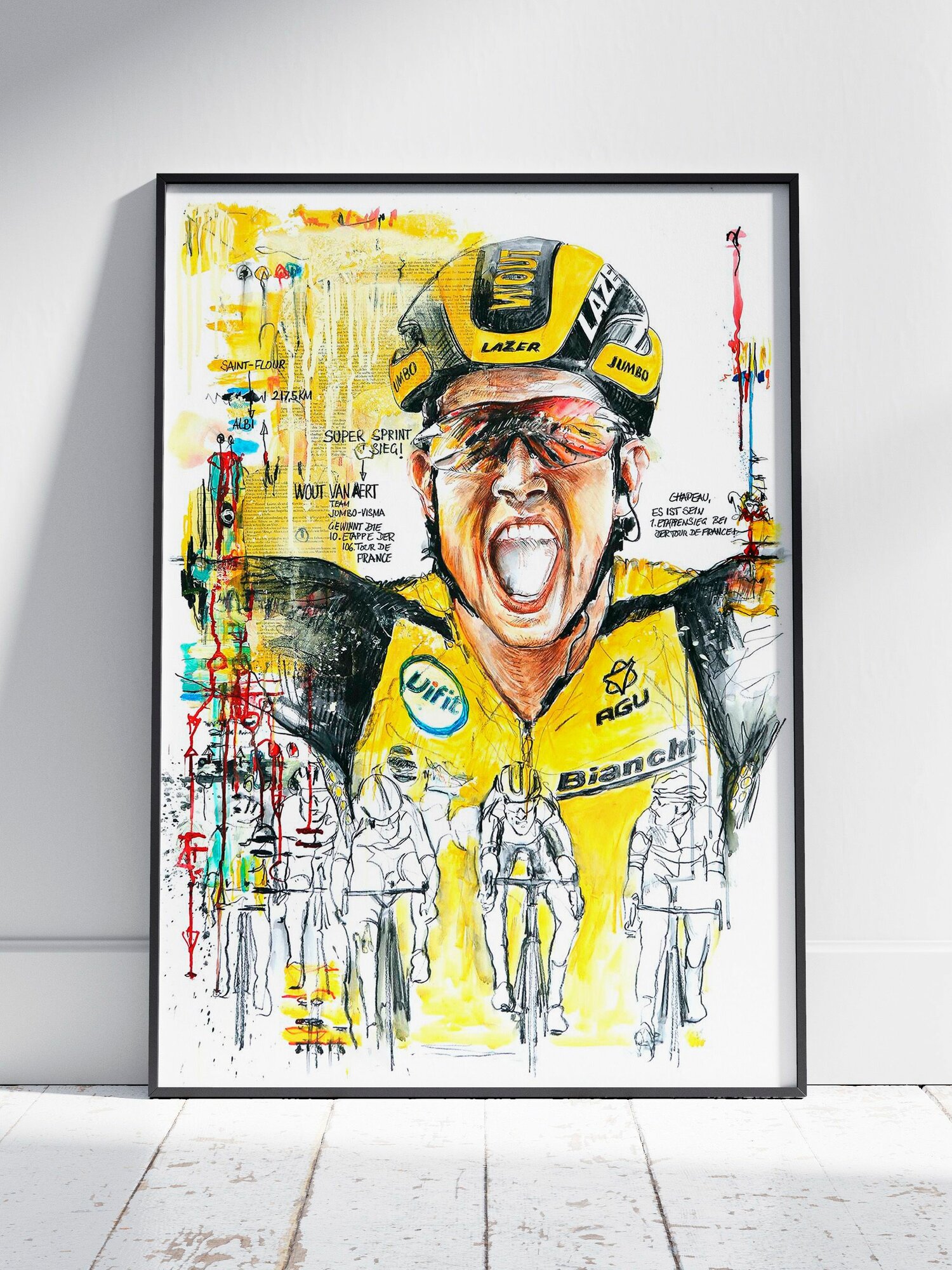 Плакат на стену для интерьера Велогонщики (Крис Фрум - Chris Froome 1) - Постер по спорту и физической активности формата A4 (21x30 см)