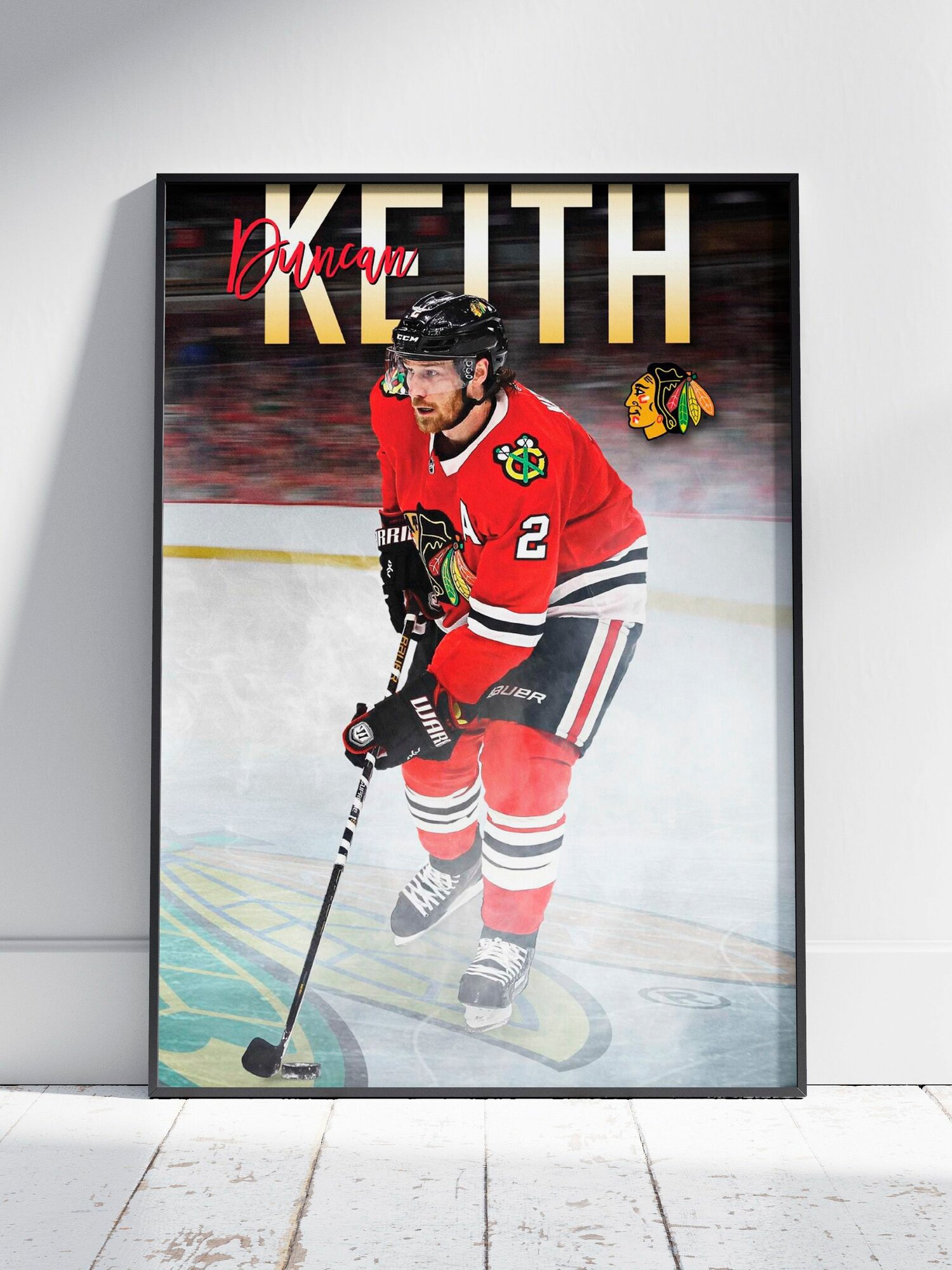 Плакат на стену для интерьера Легенды Хоккея (Данкан Кит - Duncan Keith 3) - Постер по спорту и физической активности формата A4 (21x30 см)