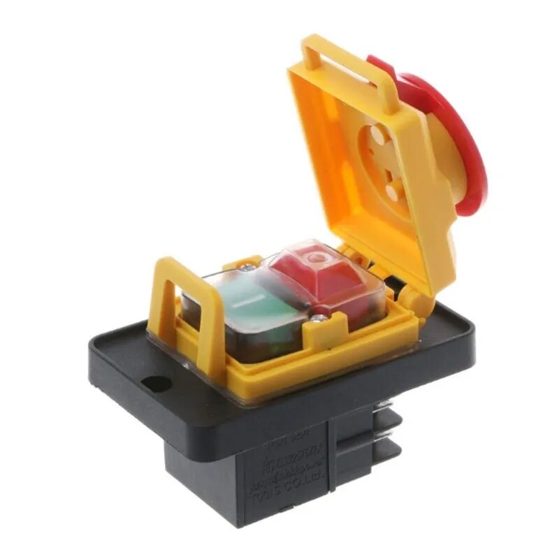 4-контактная магнитная кнопка управления KJD12 12A 250V Common Push, простая работа для деревообрабатывающей мастерской