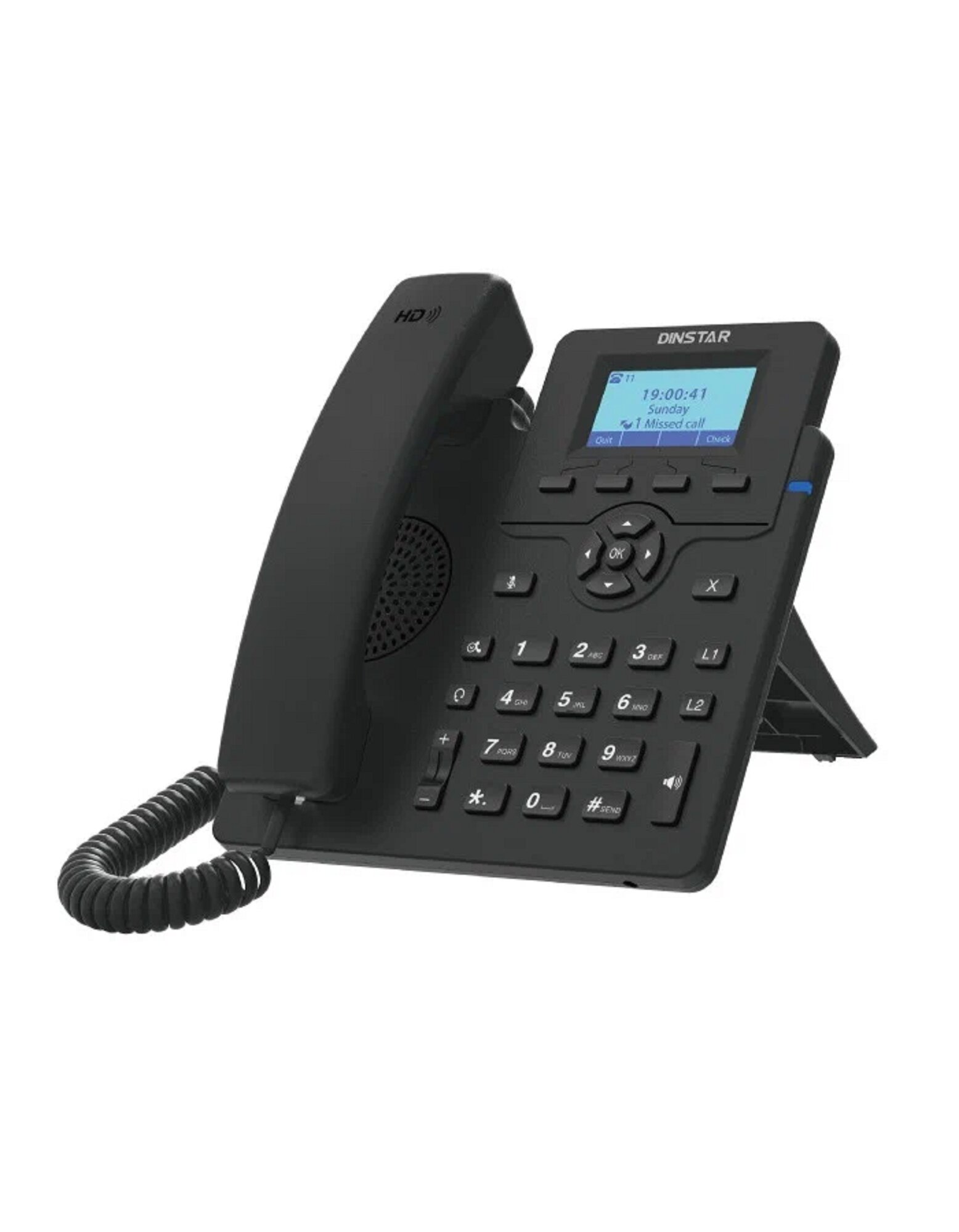 Телефон VoiceIP Dinstar C60U-W 2xEthernet 10/100, LCD 132x64, 2 аккаунта SIP, 5-ти сторонняя конференция, WI-FI