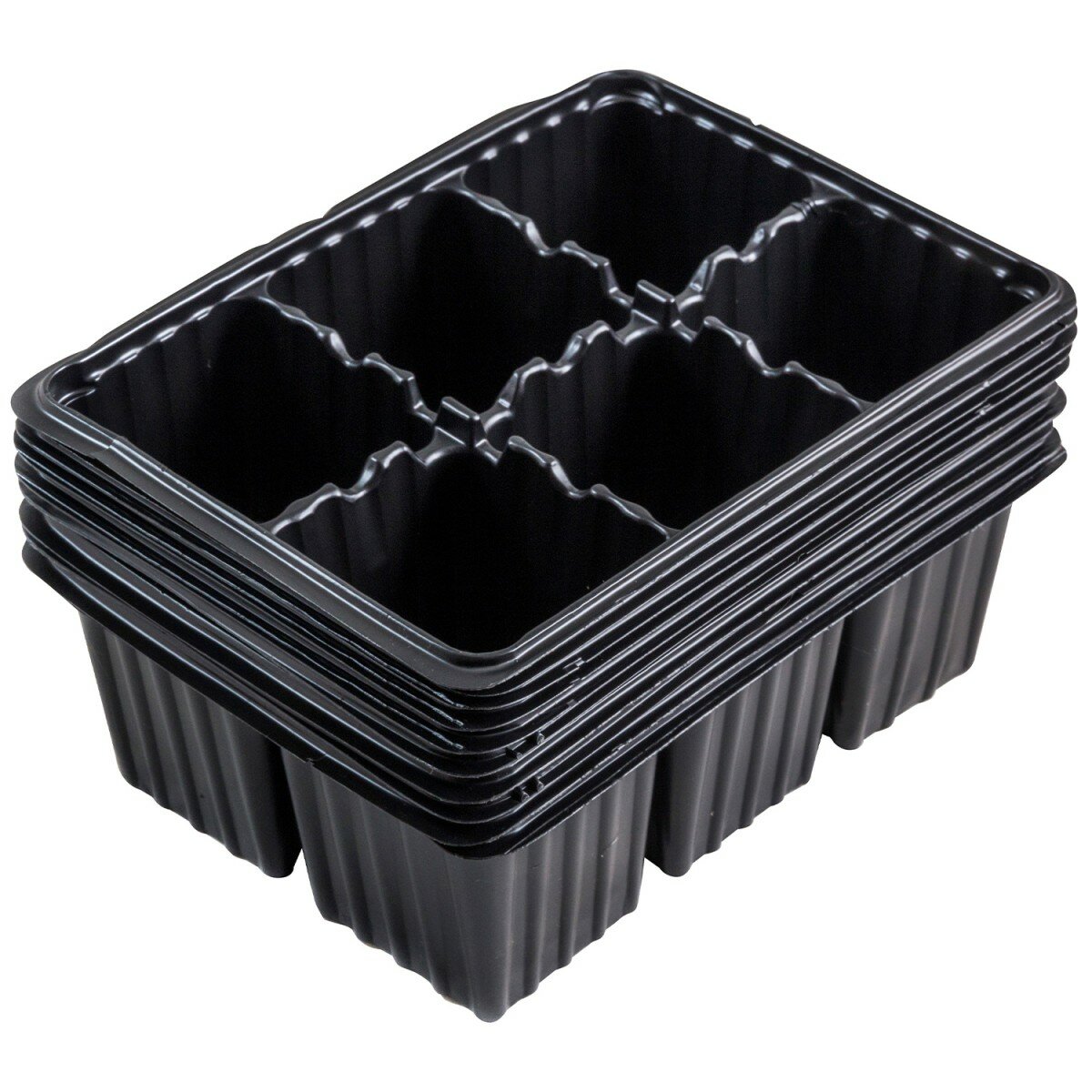 Кассета рассадная агрофлорапак 6 ячеек по 120 мл, размеры 18.2×13.4×6 см для выращивания рассады овощей и цветов