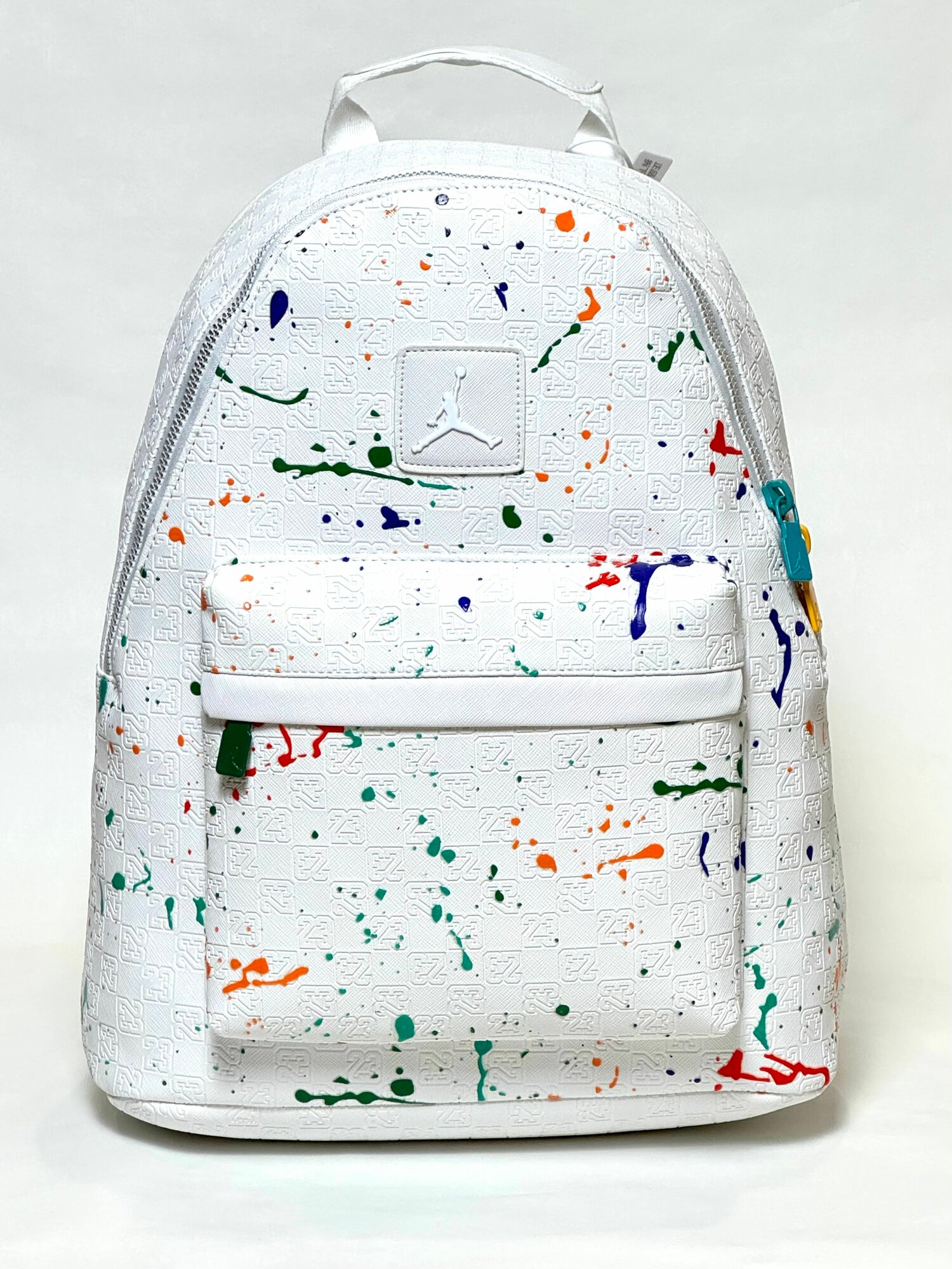 Рюкзак городской Jord Monogram белый splatter, мужской, экокожа, 24 л, для ноутбука
