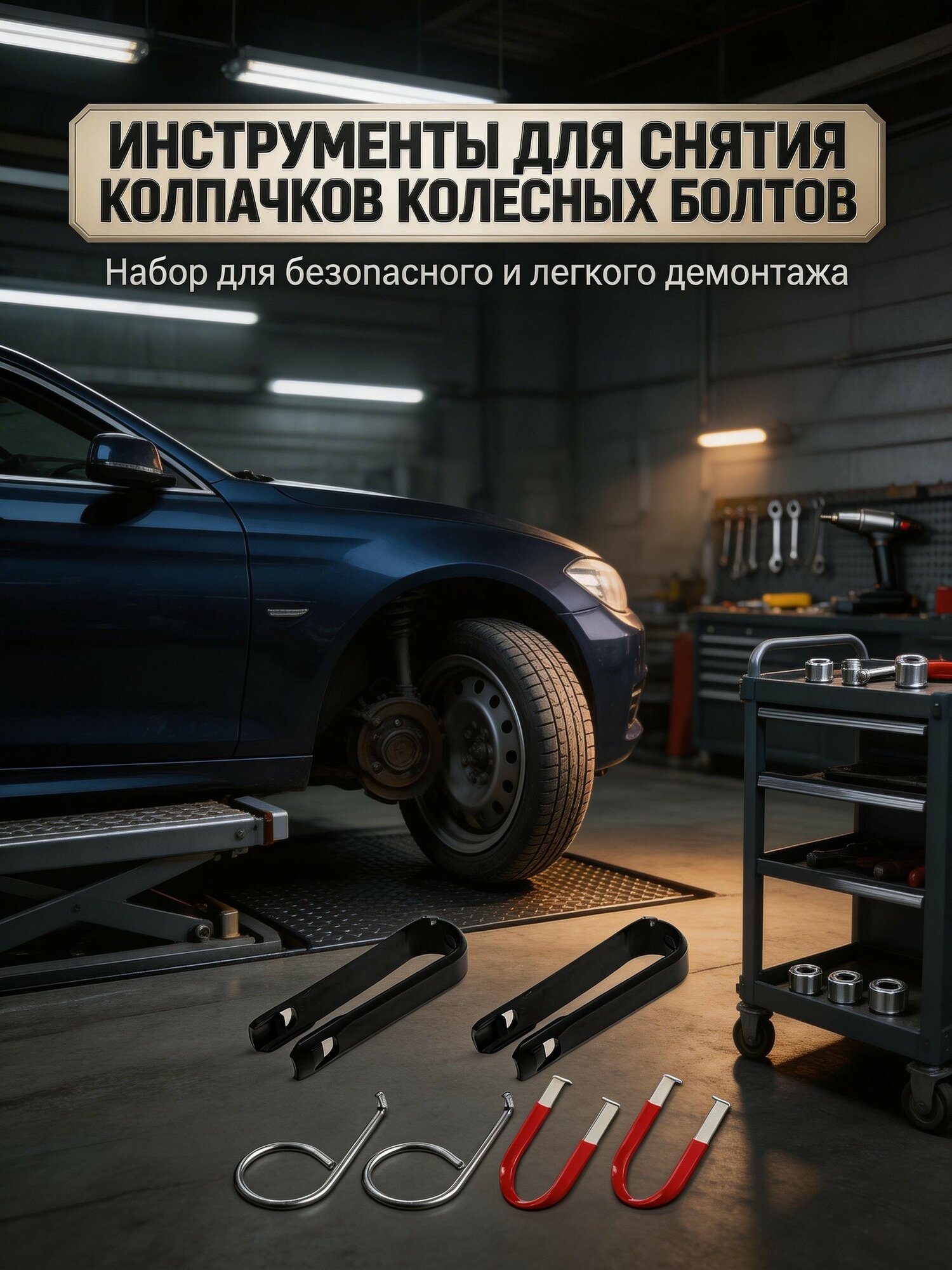 Набор из 6 предметов, съемник и экстрактор для колпачков колесных болтов, инструмент для демонтажа автомобиля, подходит для гаджетов с центром гайки