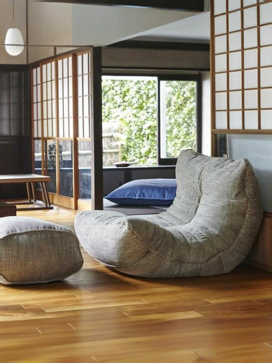 Кресло для отдыха дома с оттоманкой Ambient Lounge - Acoustic Lounge - Eco Weave (Sofa Weave) - комплект мебели на балкон, в гостиную, для домашнего кинотеатра