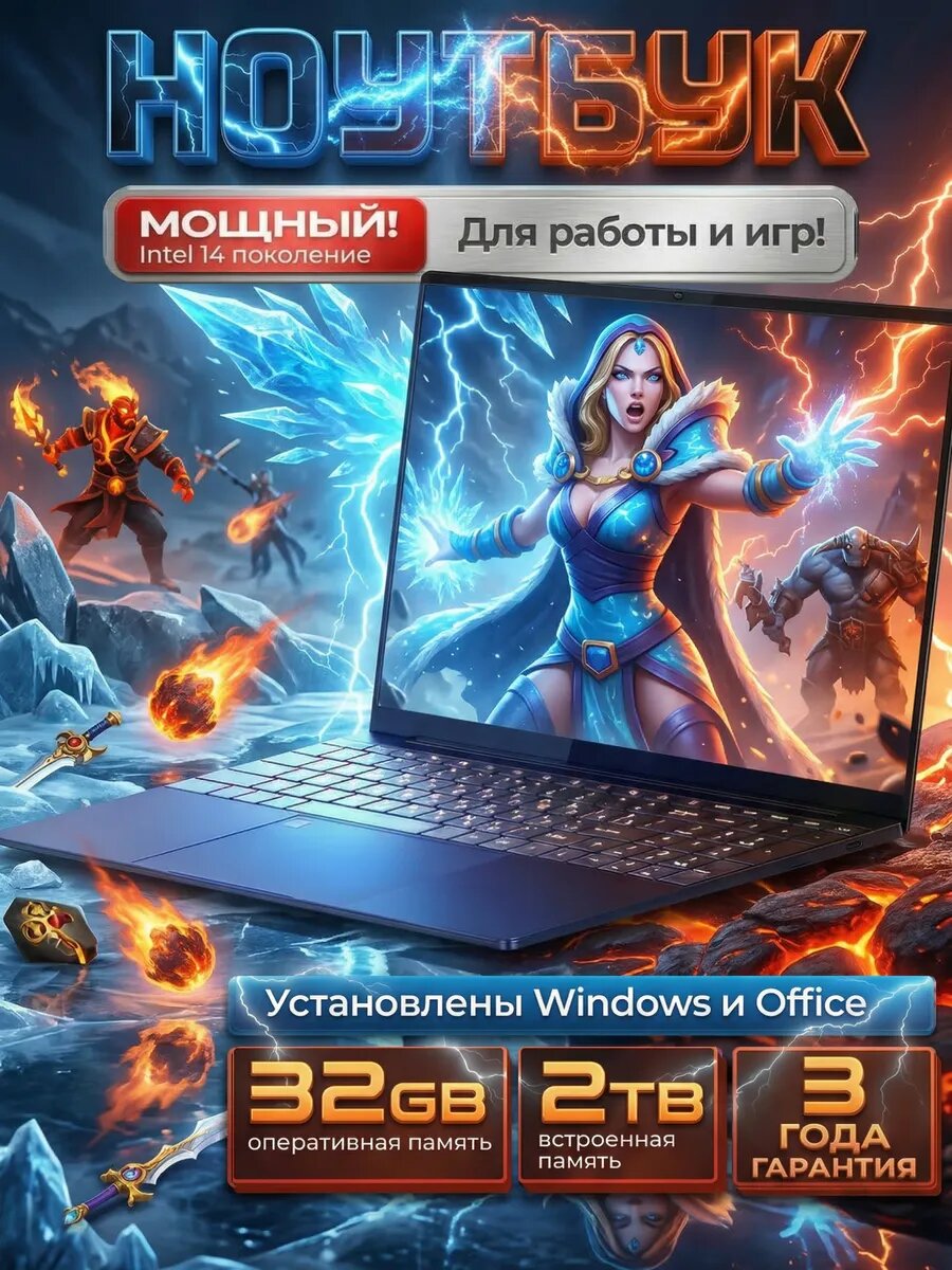 Ноутбук HiGH TECH R862 Intel H-Series RAM 32GB / SSD 2048GB