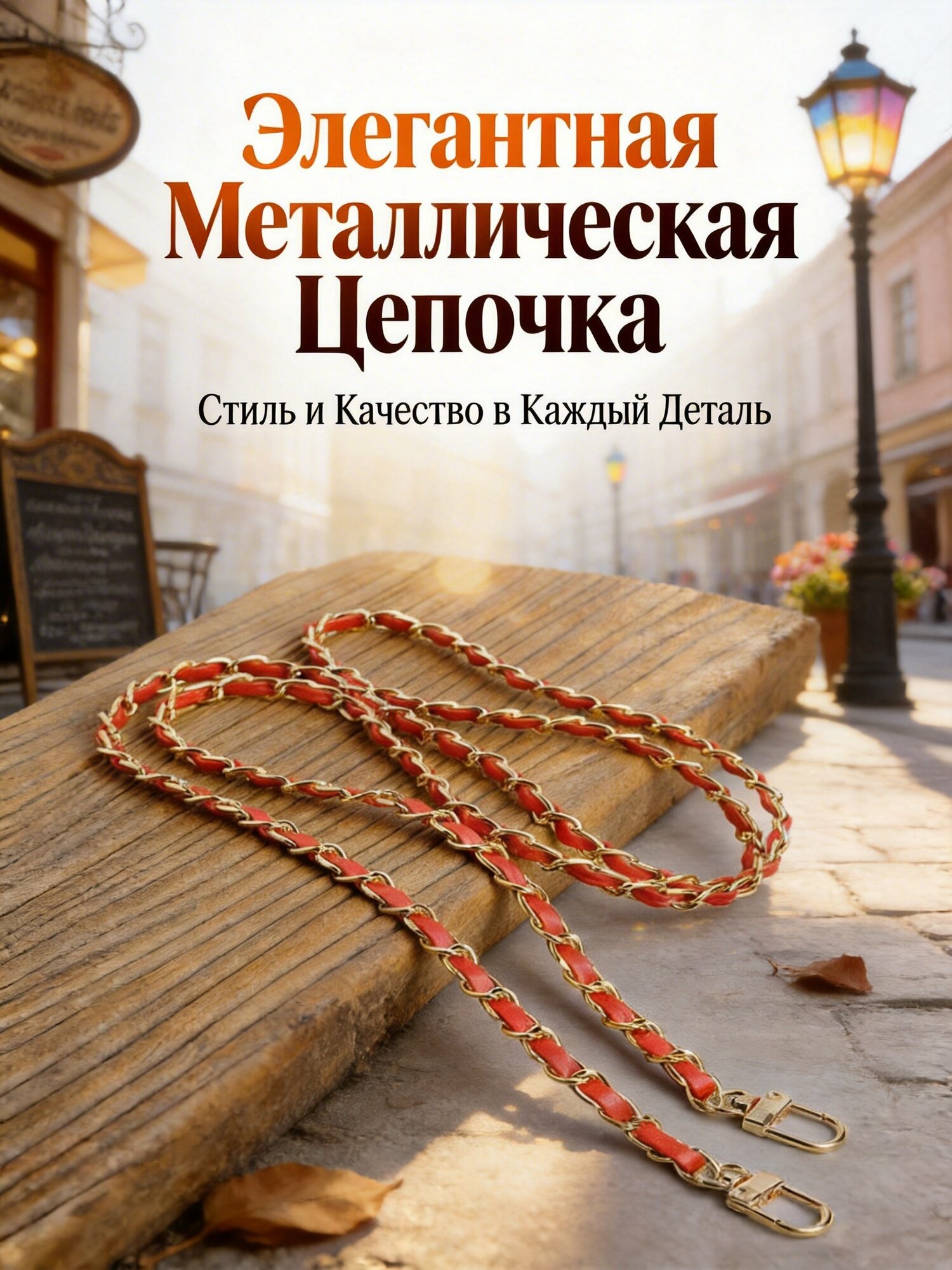 Цепочка для сумочки, металл и искусственная кожа — съемный плечевой ремень 120 см с металлическими пряжками для кошелька